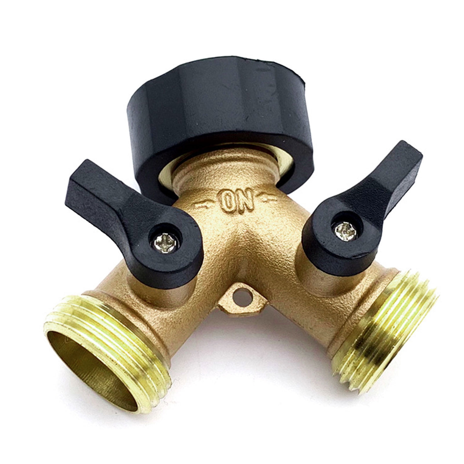 Brass Body Backyard 2 Way Y Valve Garden Hose Connector Splitter ...