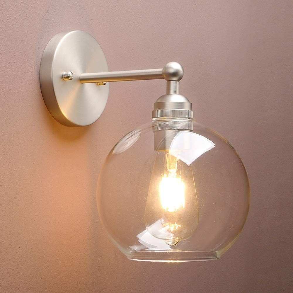 Brass Boho Vanity Bathroom Wall Sconce, 1-Light Indoor Hardwired Wall ...