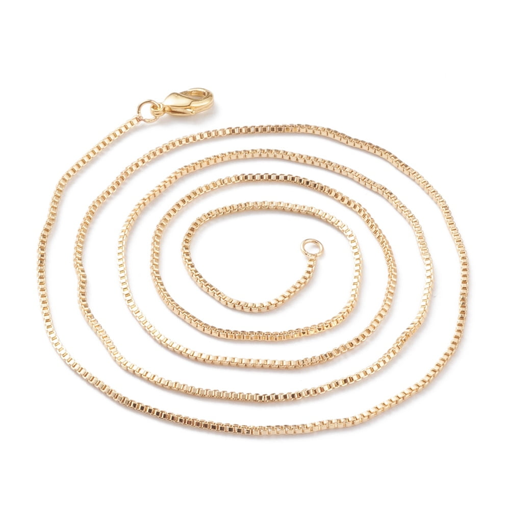 Brass Box Chain Necklace Making with Lobster Claw Clasps Long-Lasting ...