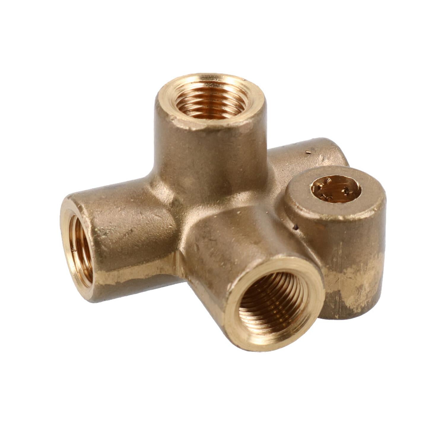 Brass Brake Pipe Fitting 4 Way Adaptor M10 x 1mm for 3/16" Pipe T Piece ...
