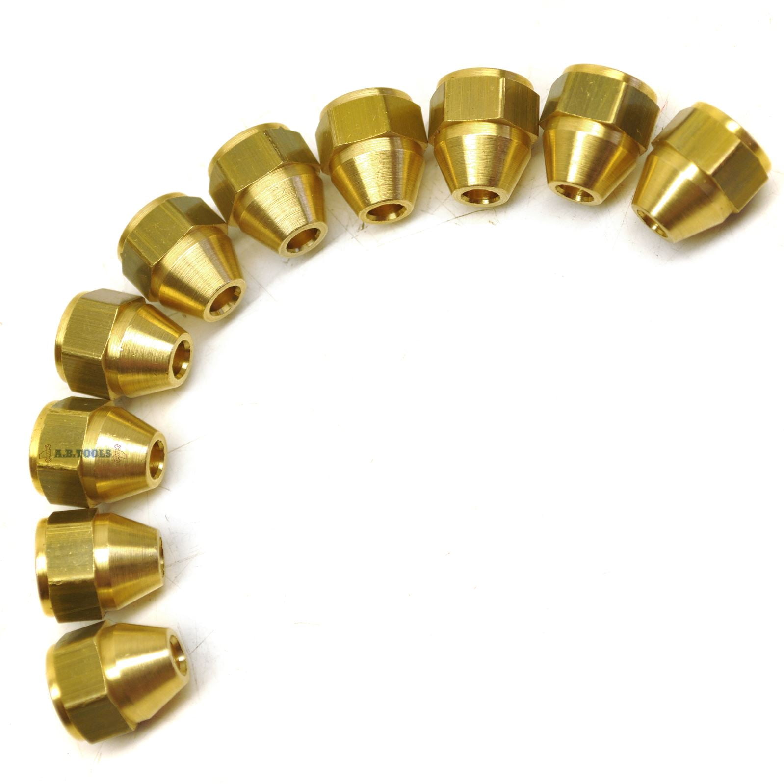 Brass Brake Pipe Fittings 3/8" x 24 UNF Female 10 PACK for 3/16" Pipe ...