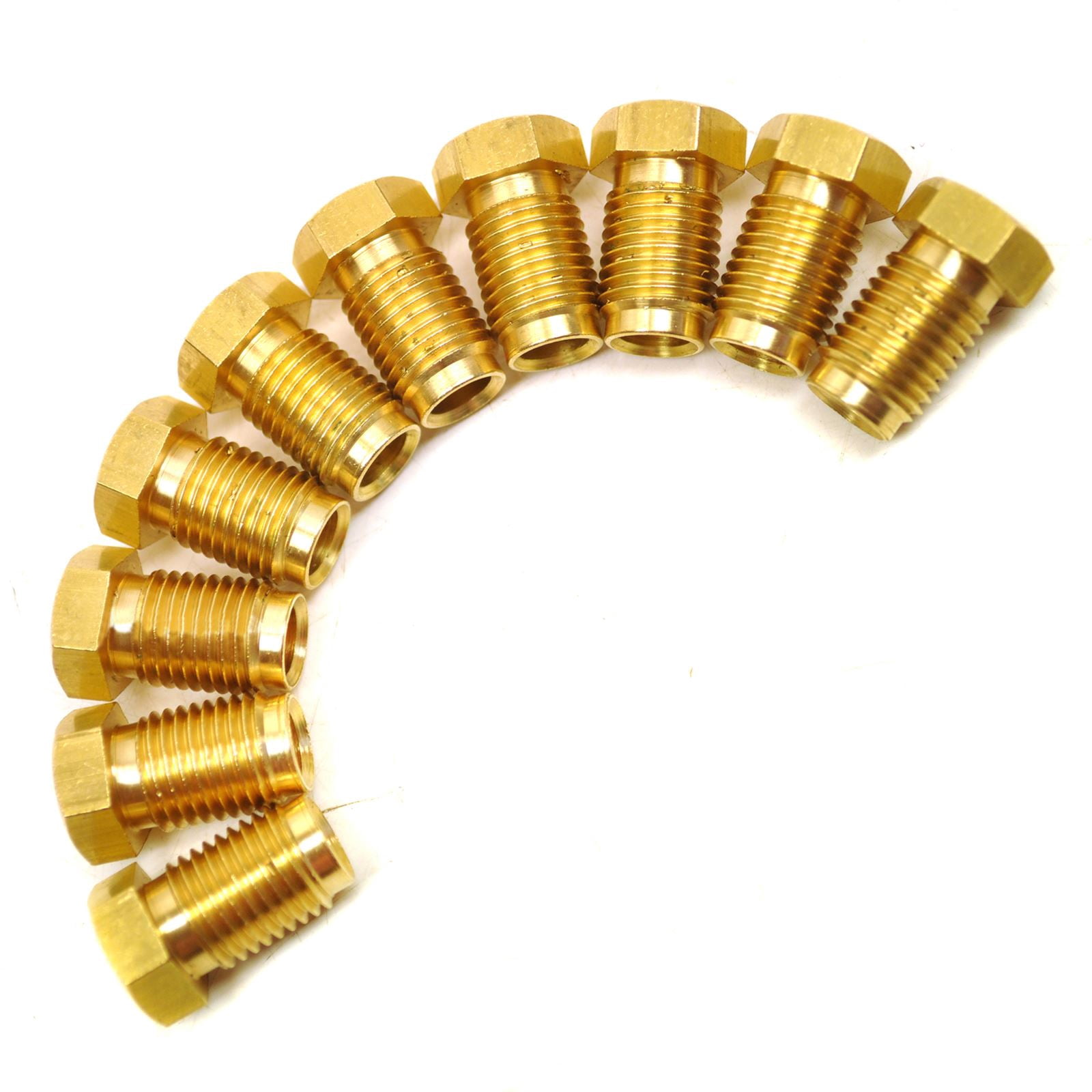 Brass Brake Pipe Fittings 7/16" x 20 UNF Male 10 PACK for 1/4" Pipe ...
