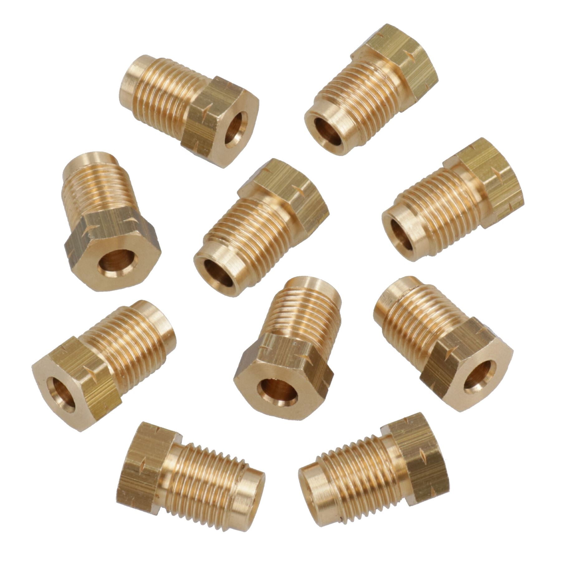 Brass Brake Pipe Fittings M10 x 1mm Short Male 10 PACK for 3/16" Pipe ...