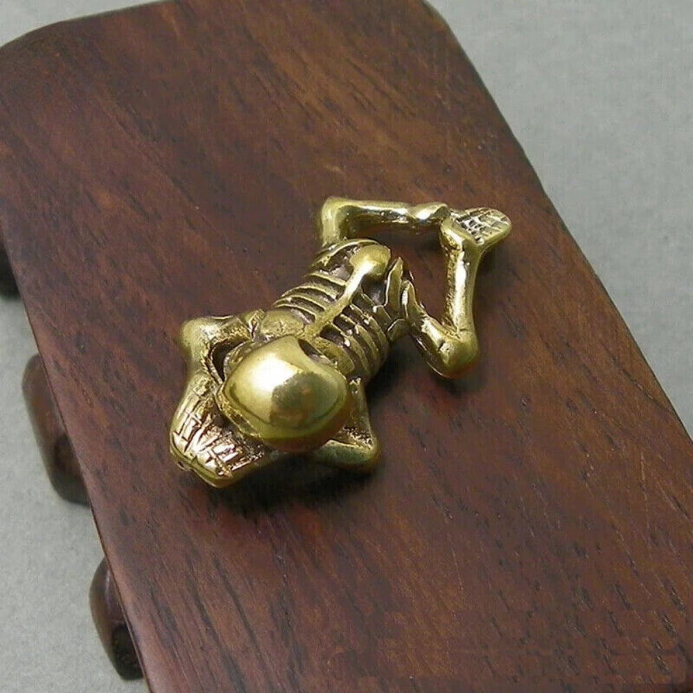 Brass Brand New Solid Skeleton Man Statue Vintage Punk Keychain ...