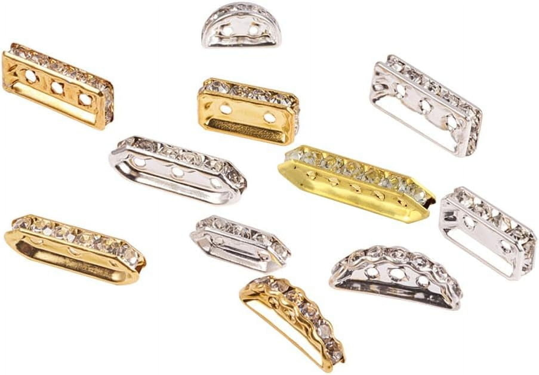 Brass Bridge Spacers with Grade A Rhinestone Crystal Golden & Silver ...