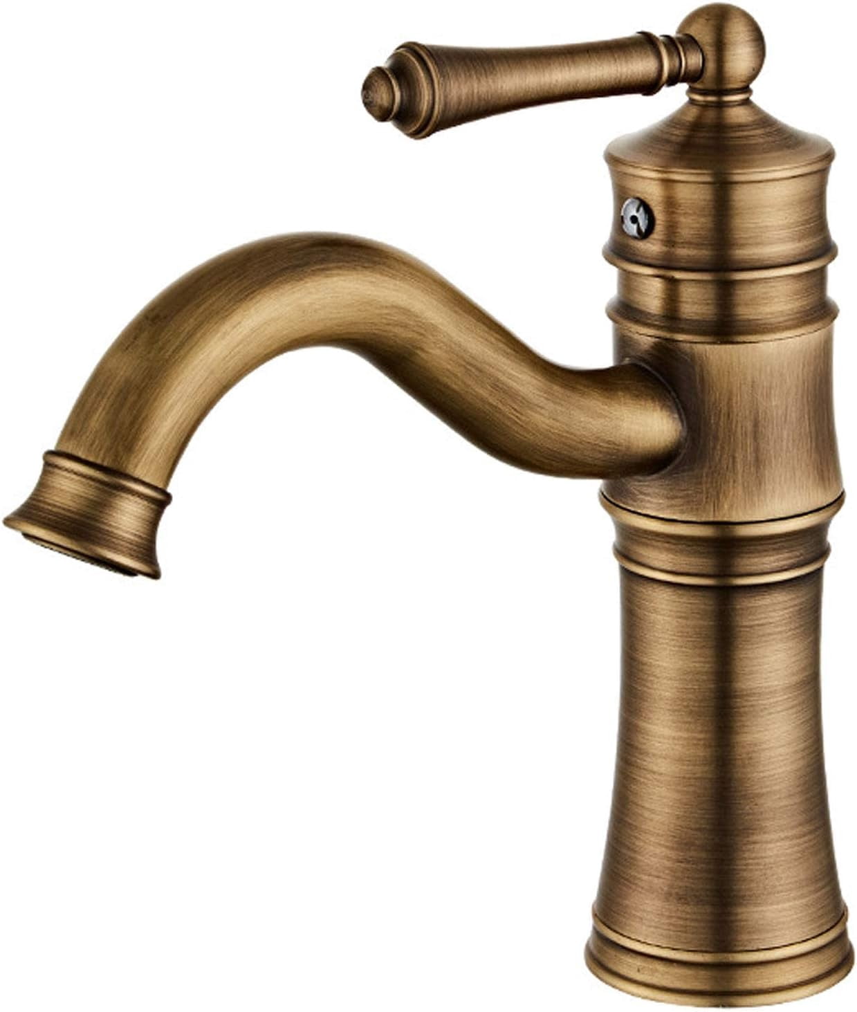 Brass Brushed Retro Sink Faucet with Hot and Cold Adjustable Bubbler ...