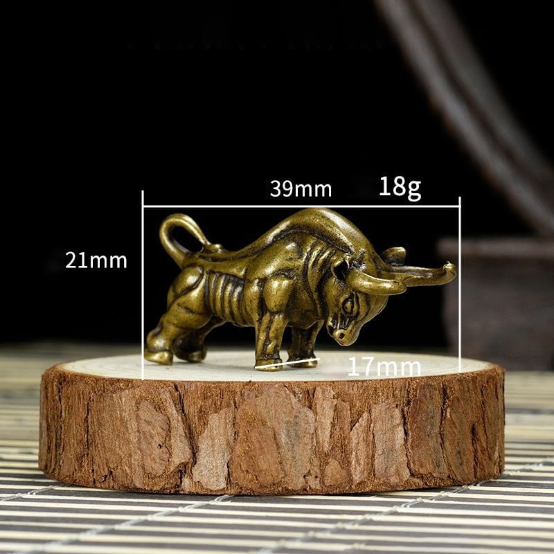 Brass Bull Vintage Ornament Copper Cow Statue Mascot Ornament Office ...