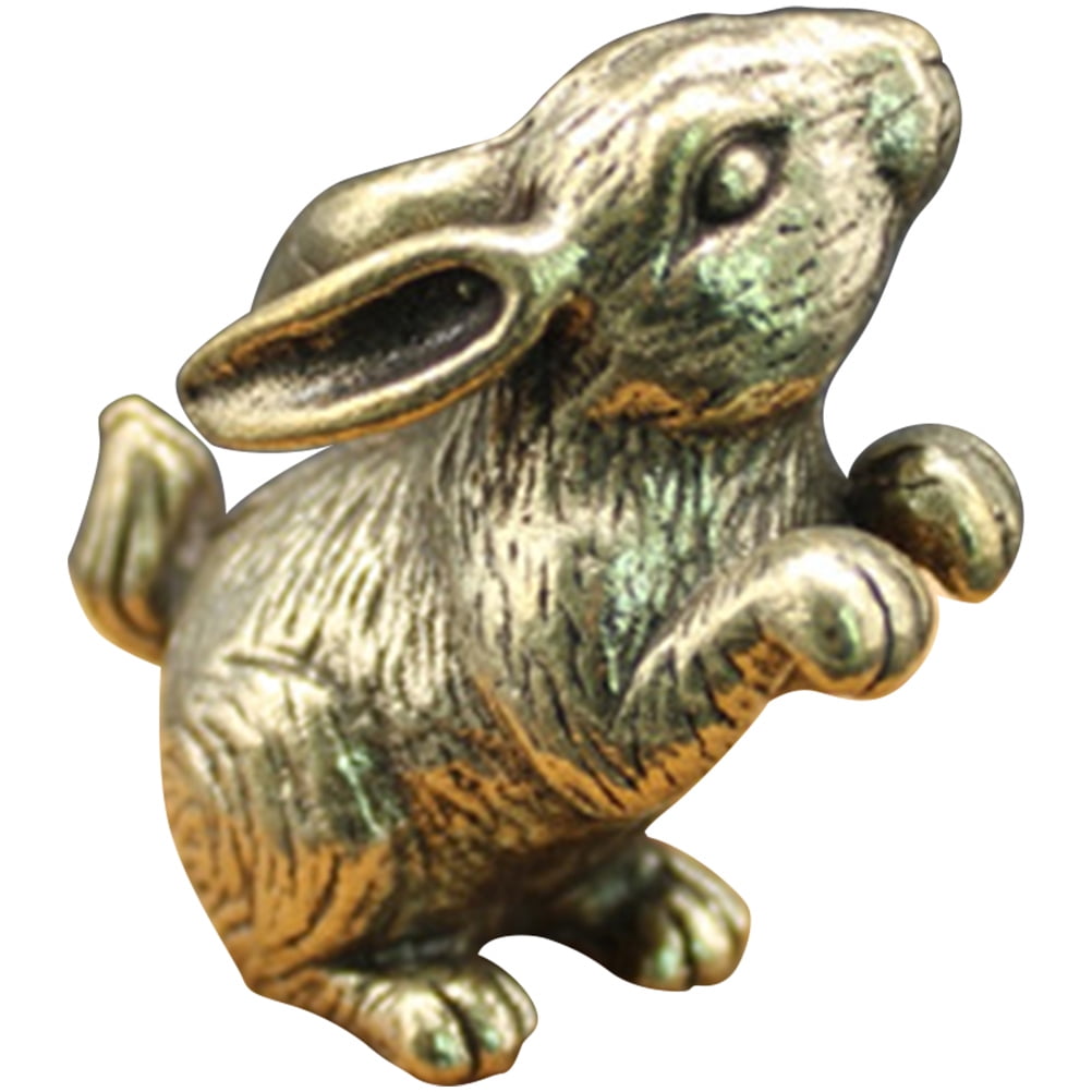 Brass Bunny Rabbit Shaped Figurine Adornment Snails Indoor Vintage ...