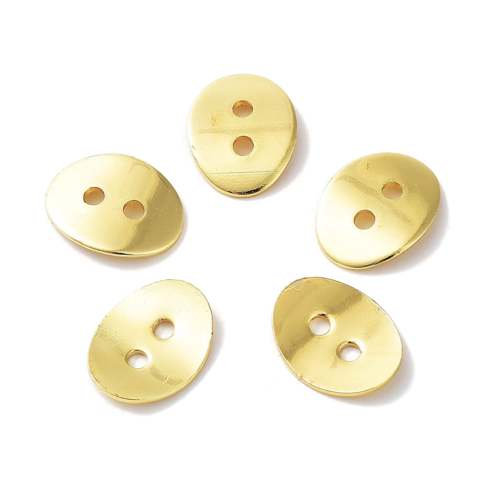 Brass Button Clasps Golden about 10mm wide 14mm long 1mm thick hole ...