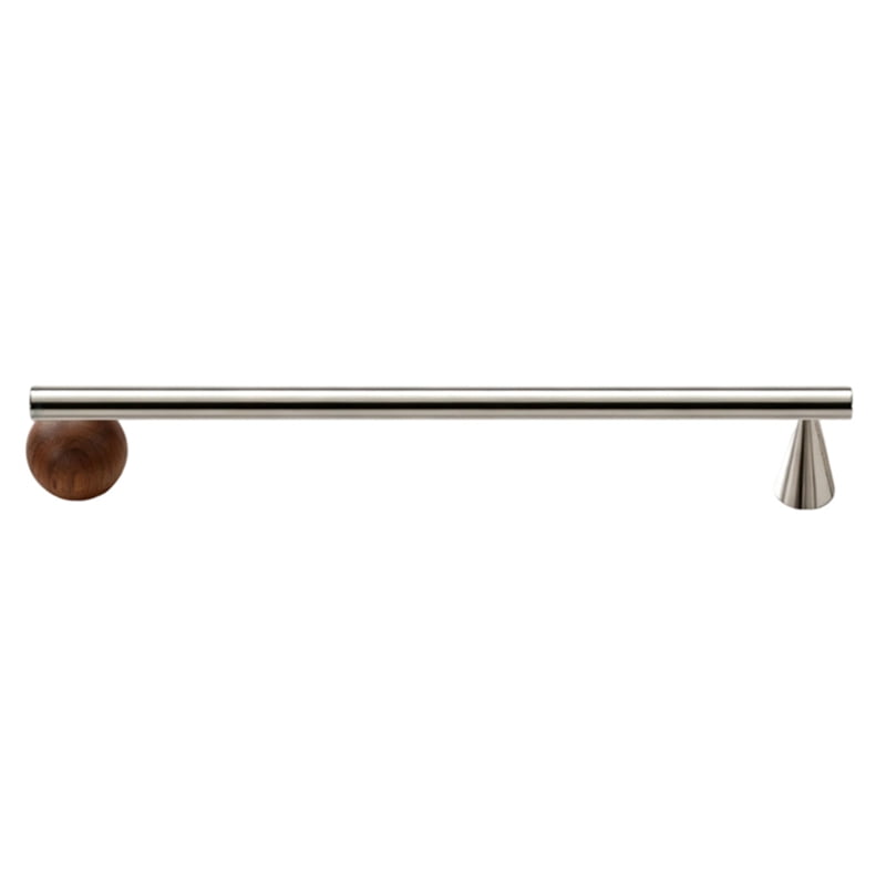 Brass Cabinet Handles with Walnut Wood Ball - Modern Chrome Wardrobe ...