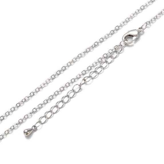 Brass Cable Chain Necklaces Long-Lasting Plated Real Platinum Plated 15 ...