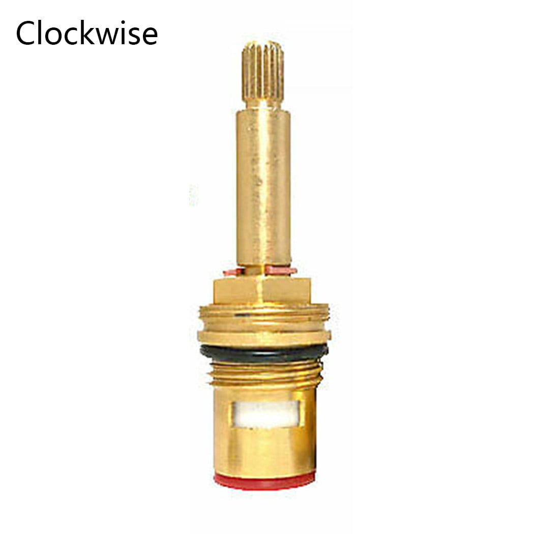 Brass Ceramic Disc Stem Cartridge Faucet Valve Quarter Turn 1/2" Spline ...