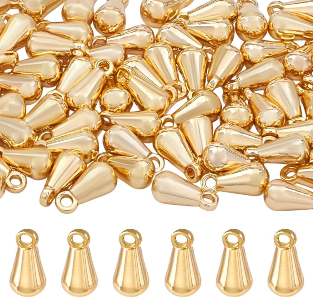 Brass Charms Chain Extender Drop Teardrop Real 18K golden Plated 8x4mm ...
