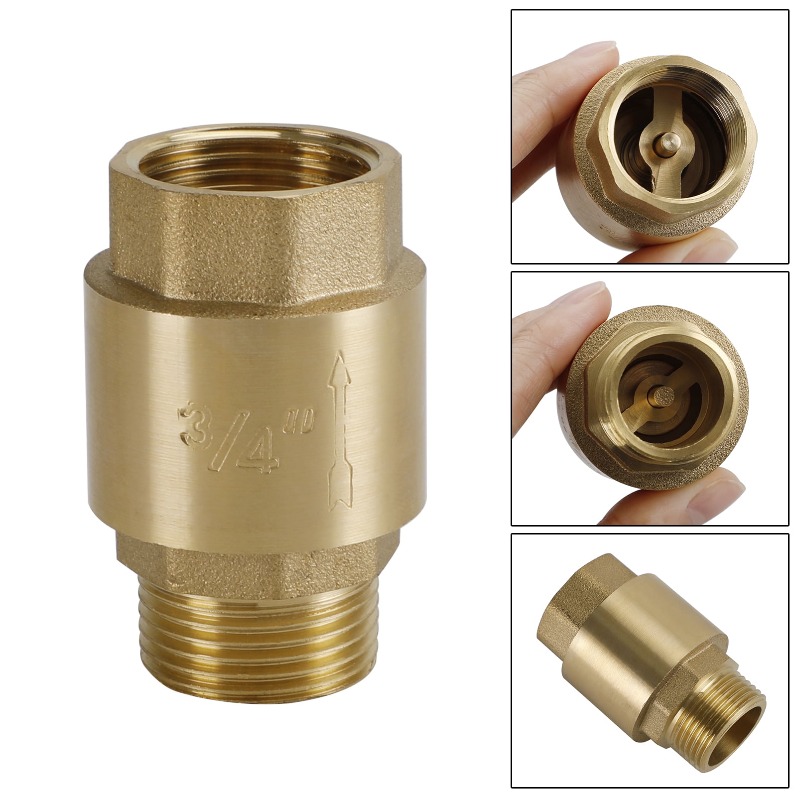 Brass Check Valve G3/4" M To F Thread Non-Return Backflow Prevention ...