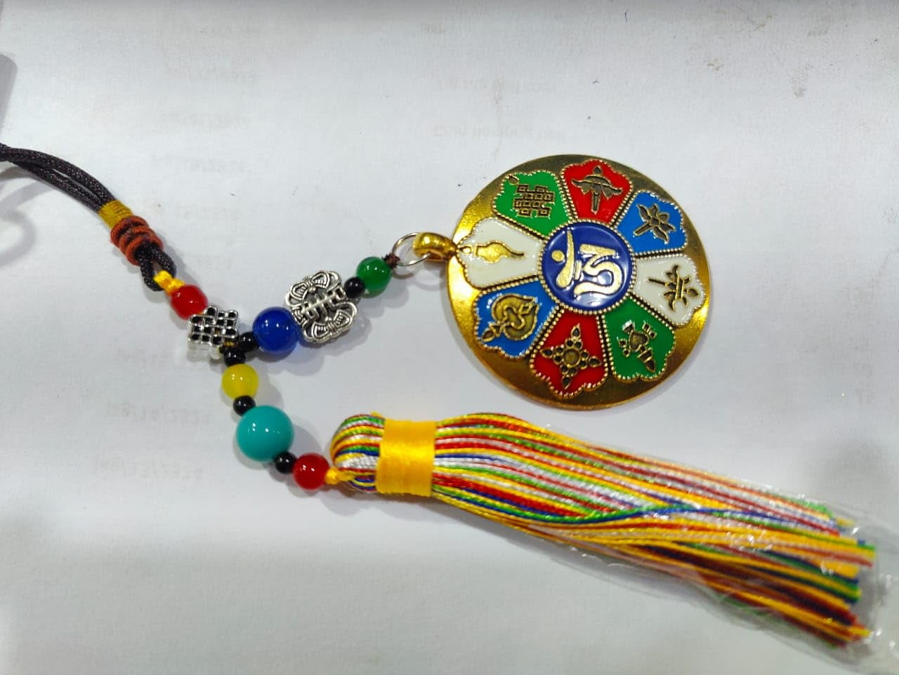 Brass Chinese Buddhist Zodiac Mantra Yantra Curve Pandent Hanging ...