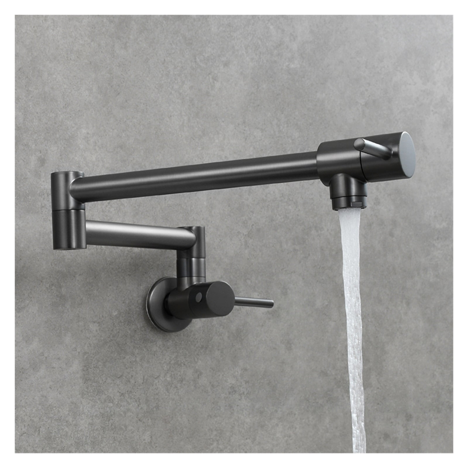 Brass Chrome Kitchen Faucet Dual Handle Kitchen Tap Wall Mounted ...