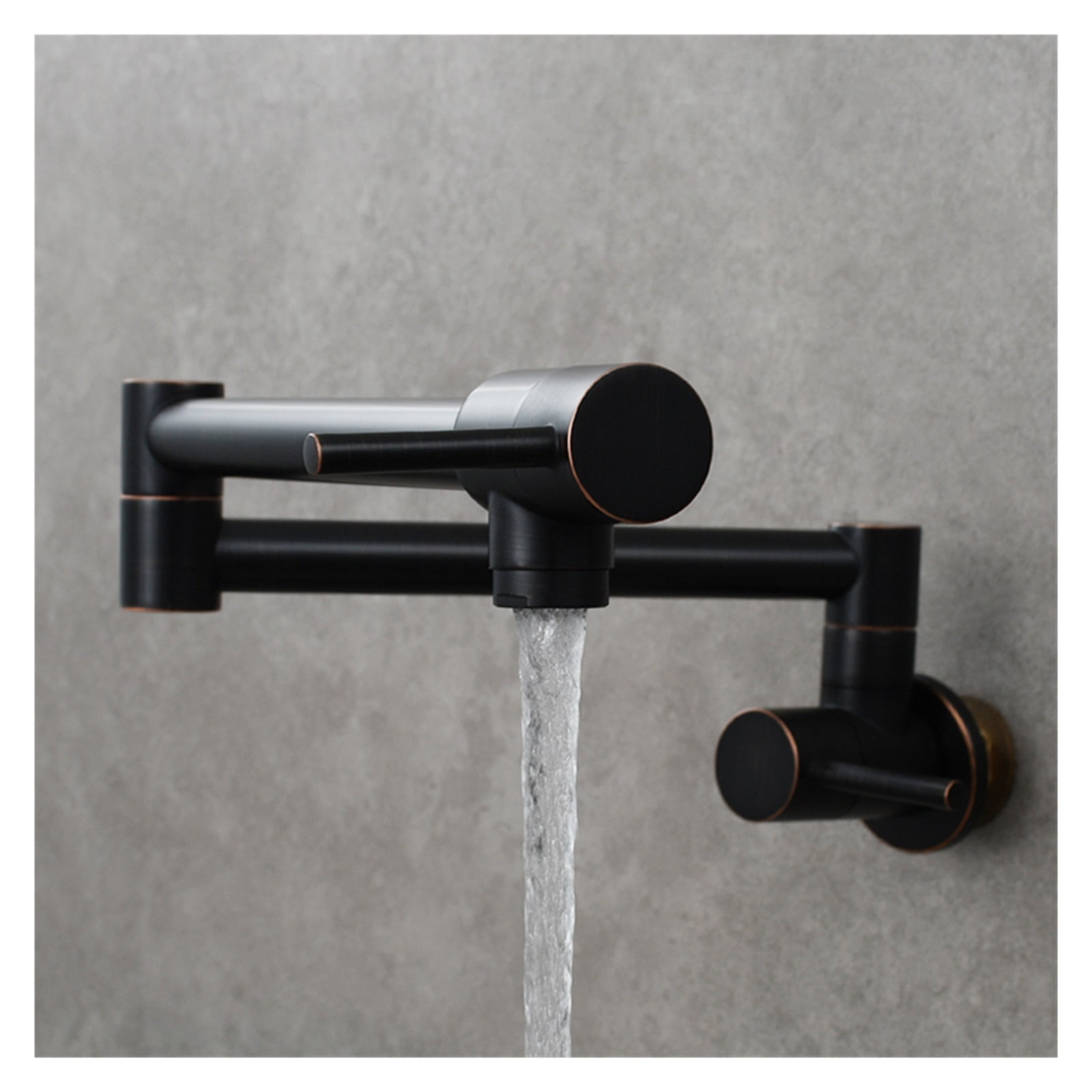 Brass Chrome Kitchen Faucet Dual Handle Kitchen Tap Wall Mounted ...