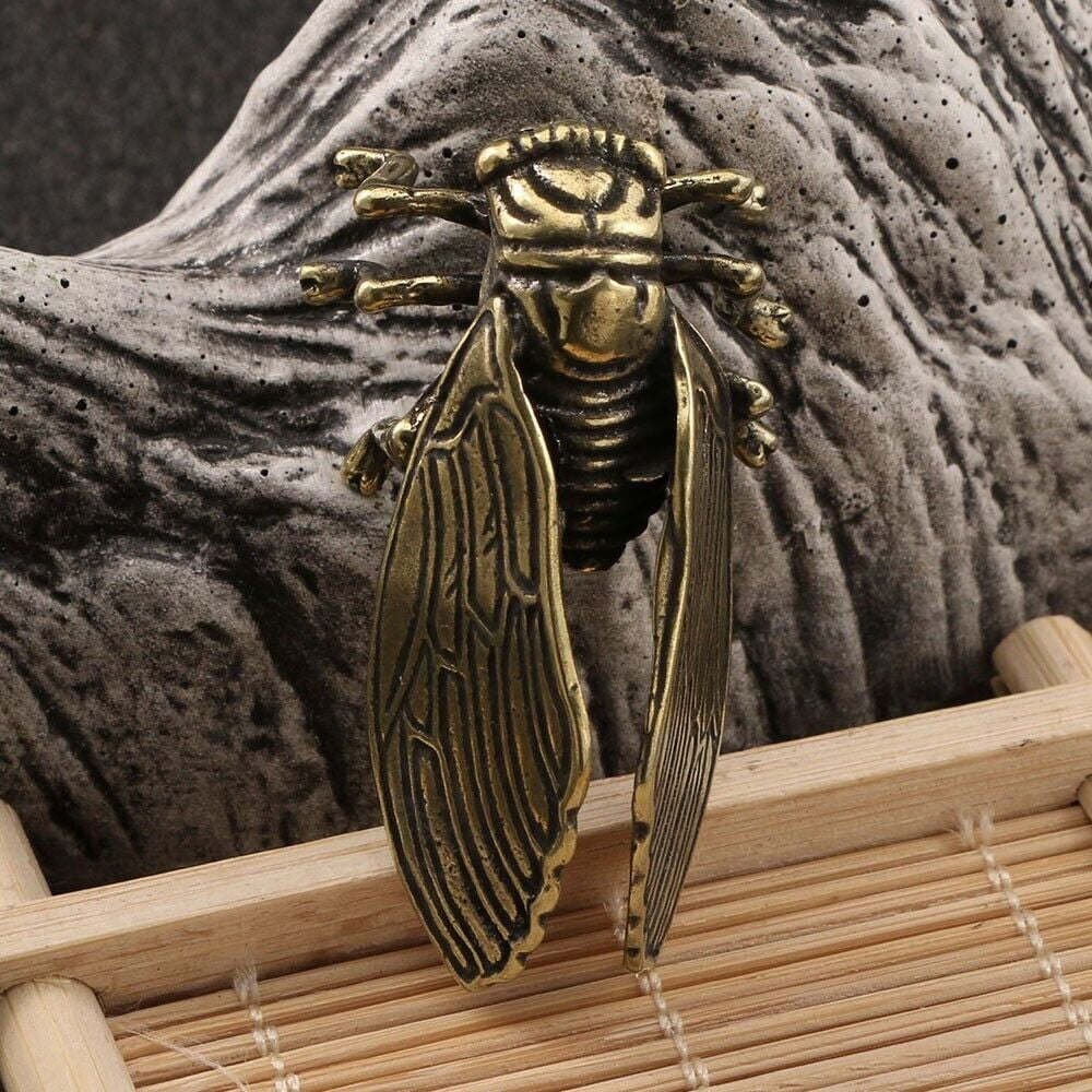 Brass Cicada Figurine Small Statue Animal Figurines Toys Desktop ...