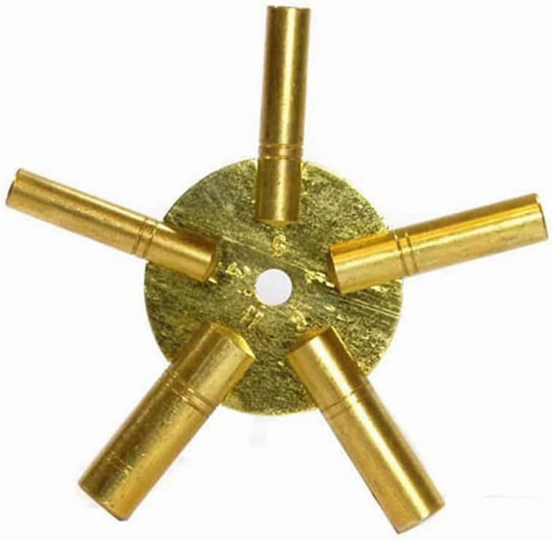 Brass Clock Key for Winding Clocks, Odd and Even Numbers (Even 5 Prong ...