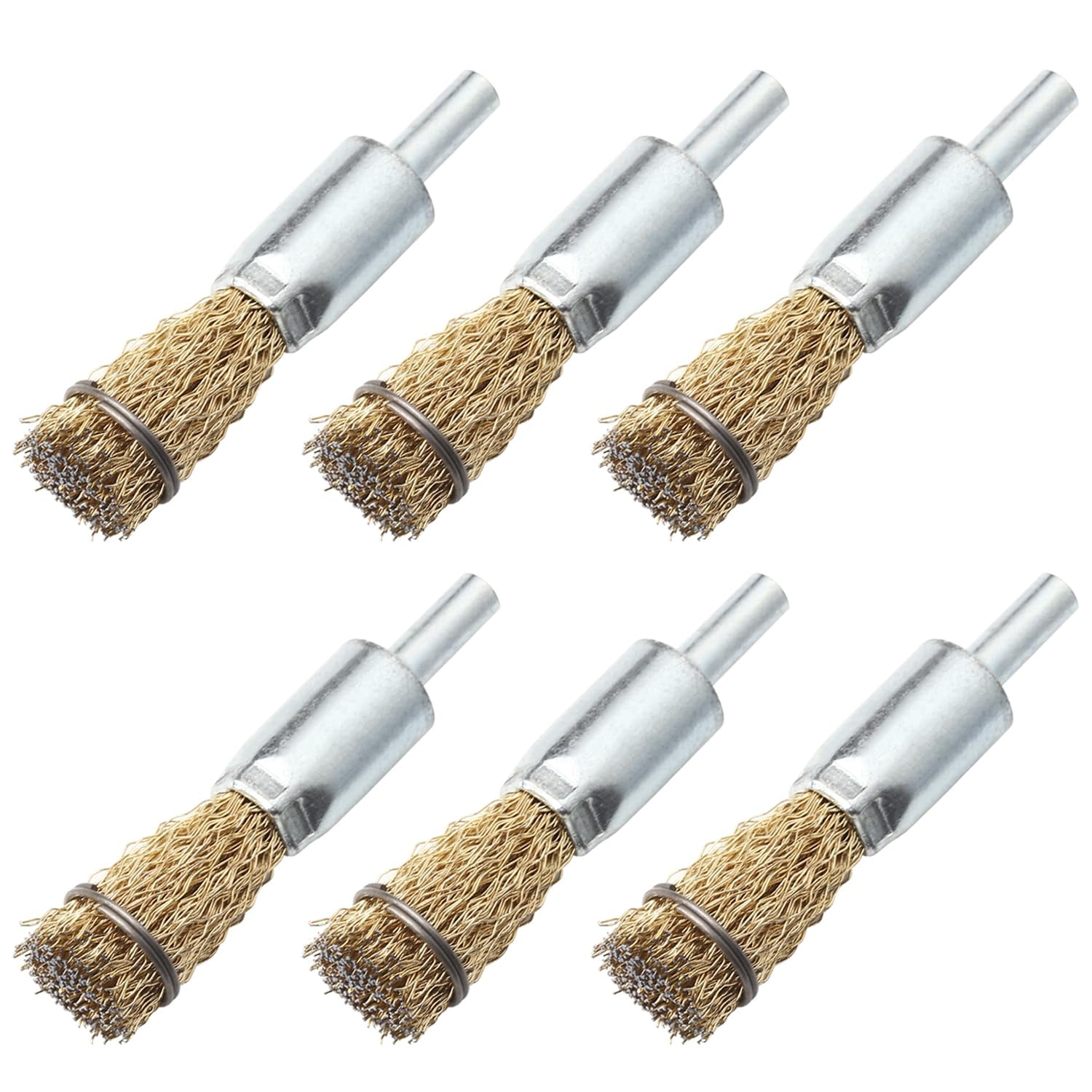 Brass-Coated Wire End Brush Set – 1/4" Shank for Power Drills – Durable ...