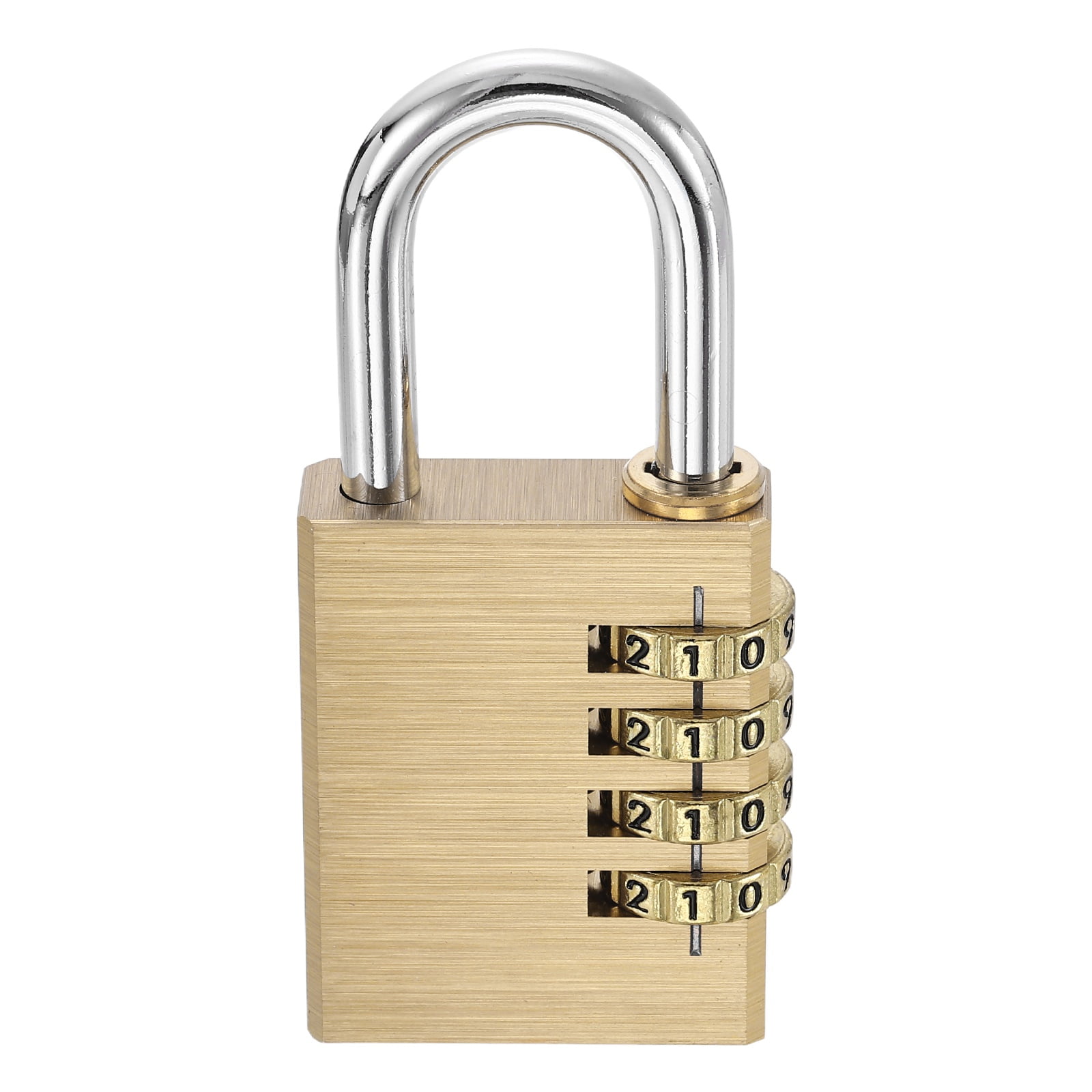 Brass Combination Lock 3.39" Wide, 4 Digit Resettable Keyless ...