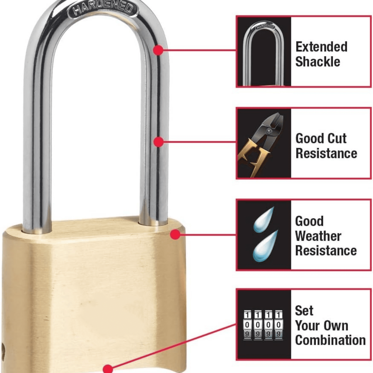 Brass Combination Lock, Gate Lock for Outdoor Fence or Shed ...