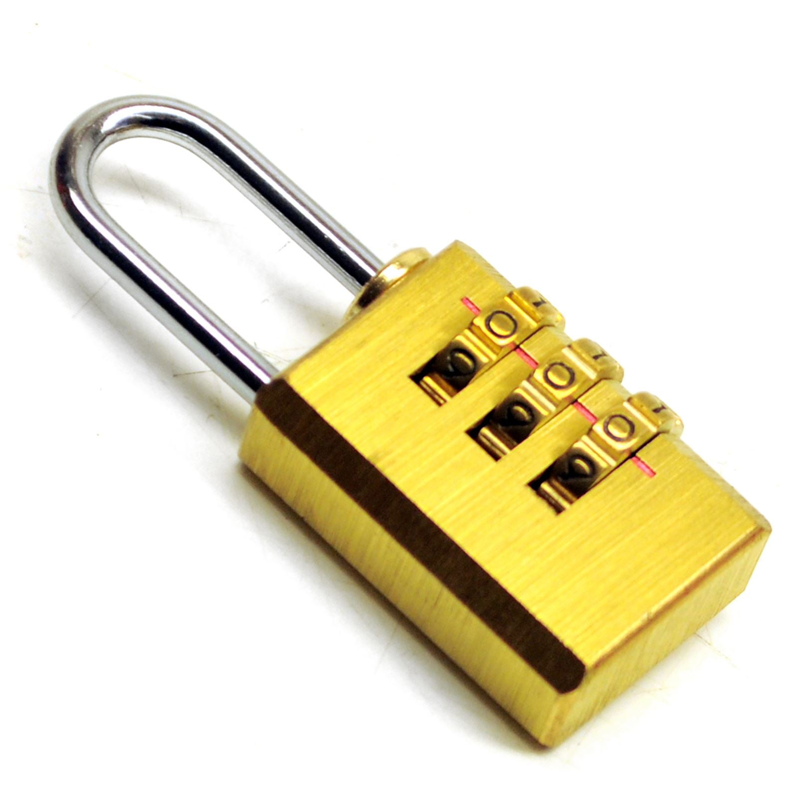 Brass Combination Resettable Padlock Suitcase Luggage Shed Garage Fence ...