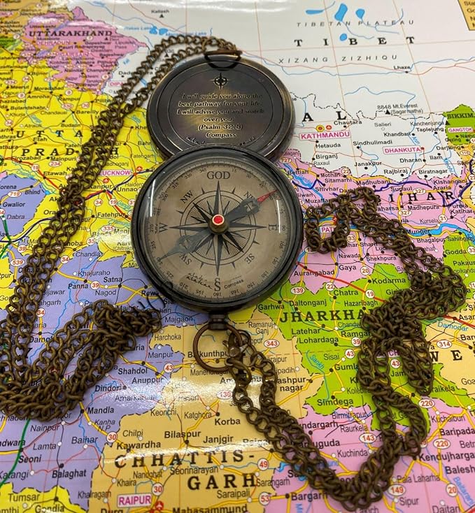 Brass Compass Marine Engraved Compass Sundial Compass Gifts Graduation ...