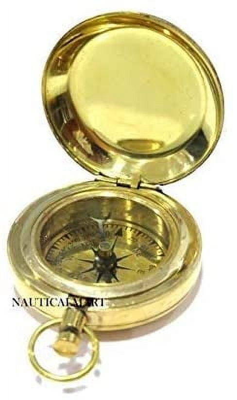 Brass Compass Push Button Compasses Nautical Marine Navigation Pocket ...