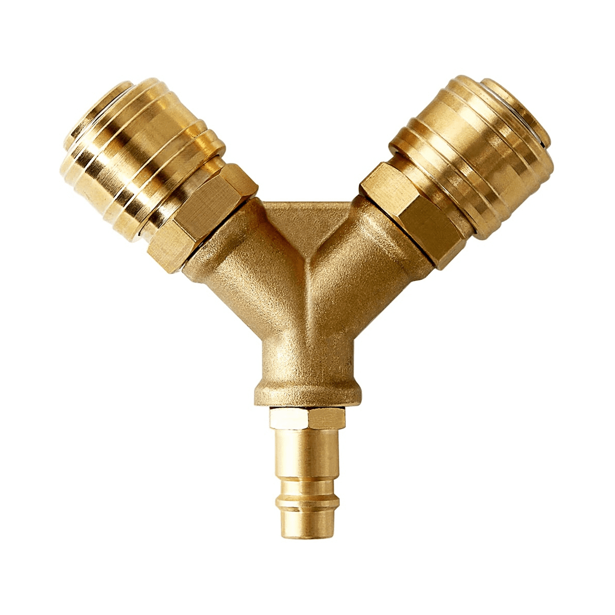 Brass Compressed Air Distributor 2 Way with Couplings Y Distributor ...