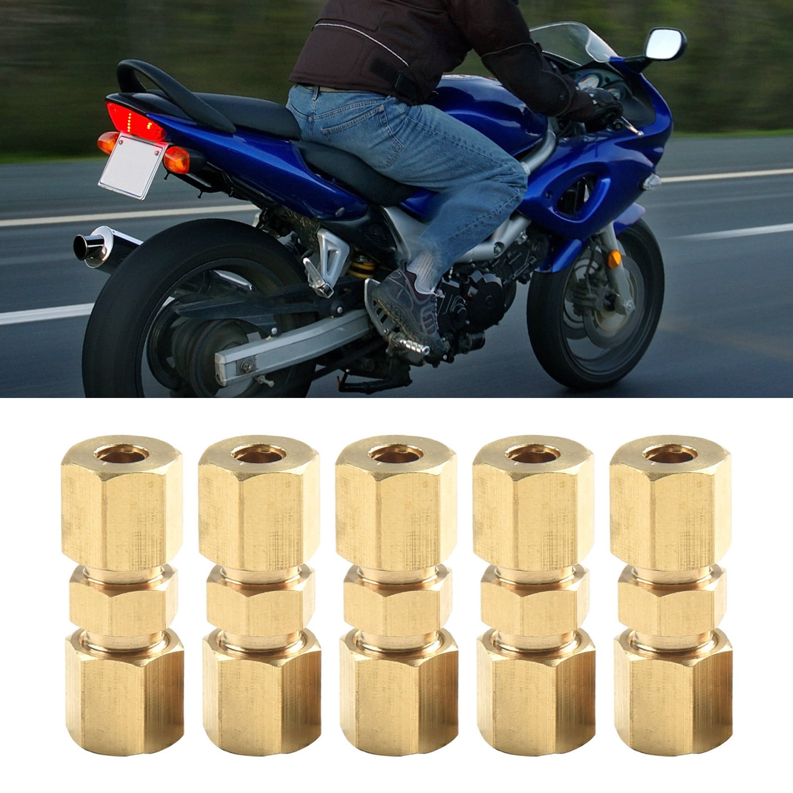 Brass Compression Fitting Connector Union For 3/16 Od Hydraulic Brake ...