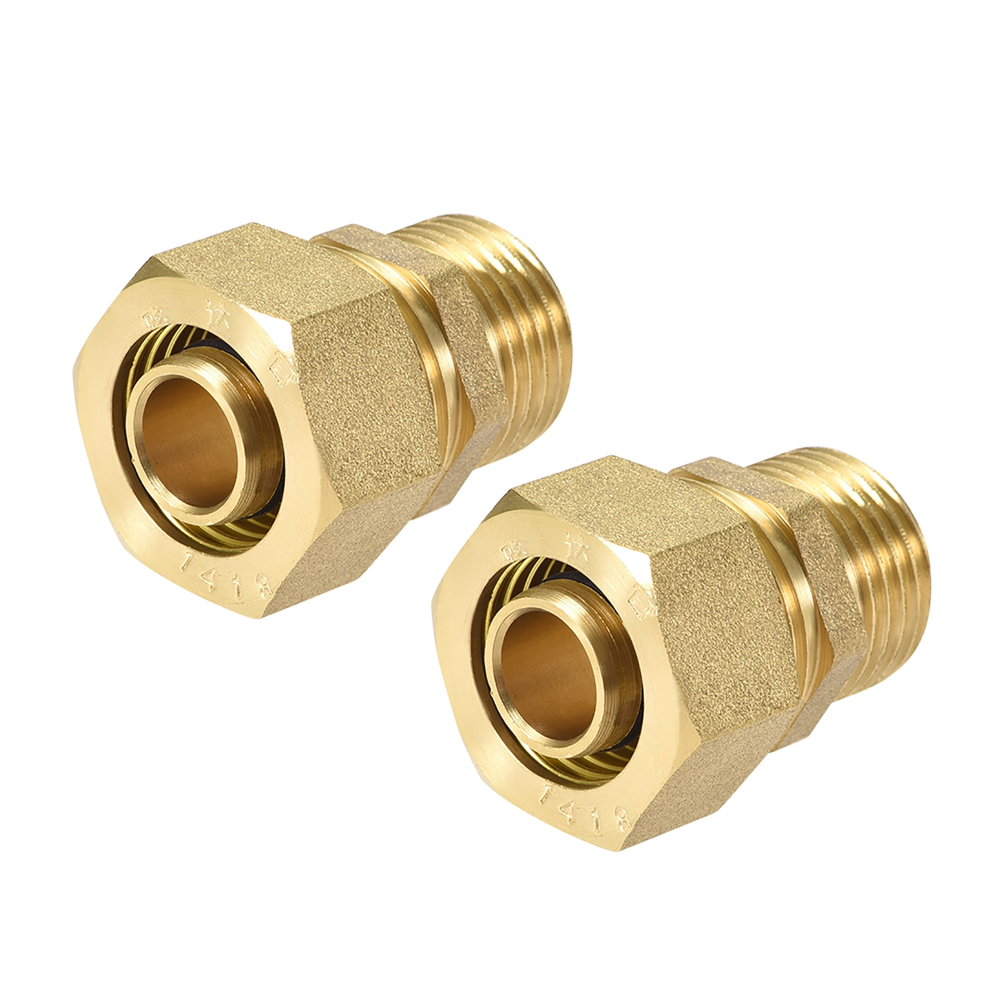 Brass Compression Tube Fitting Connector Adapter 18mm Tube OD x 1/2 G ...