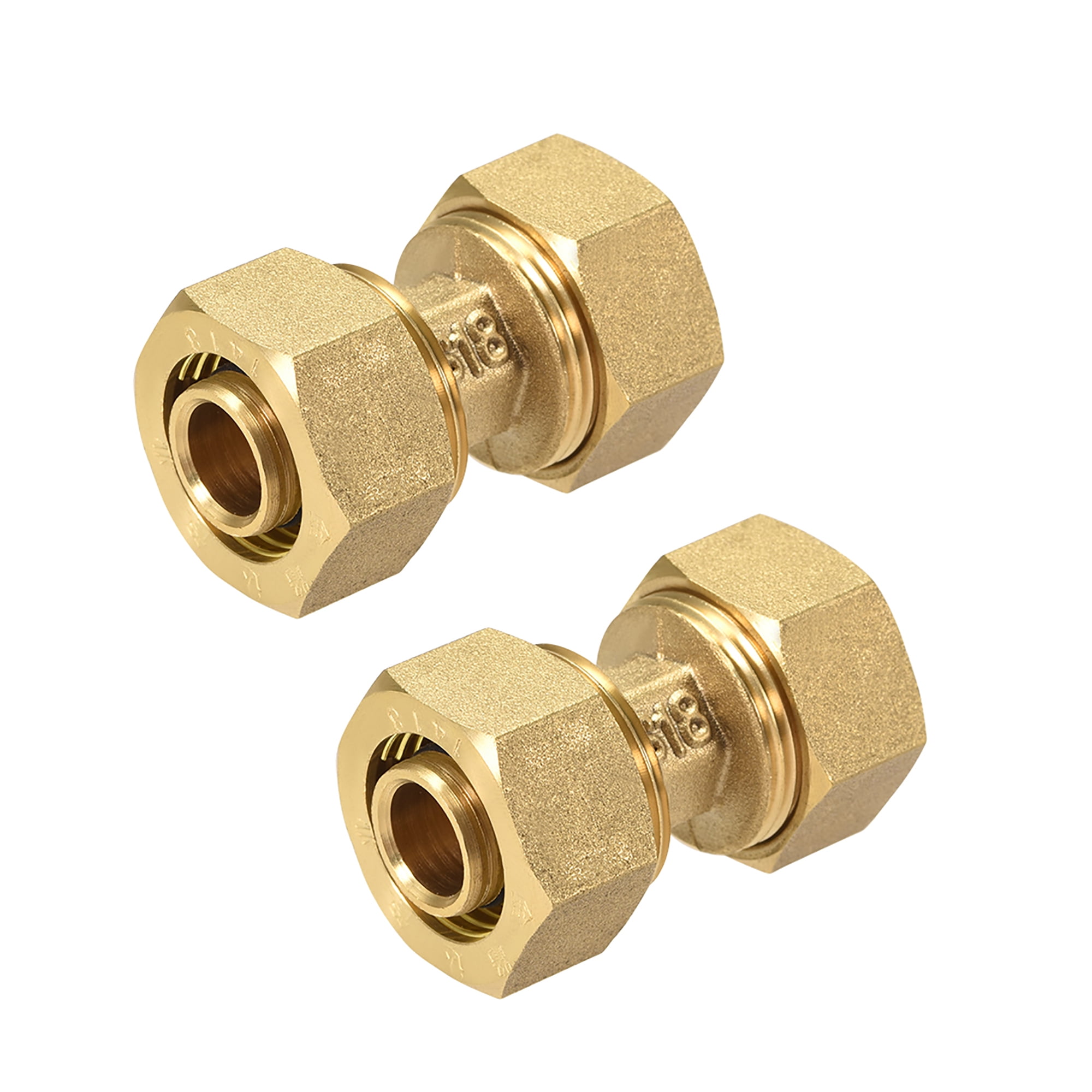 Brass Compression Tube Fitting Connector Adapter for 14mm Tube ID 18mm ...