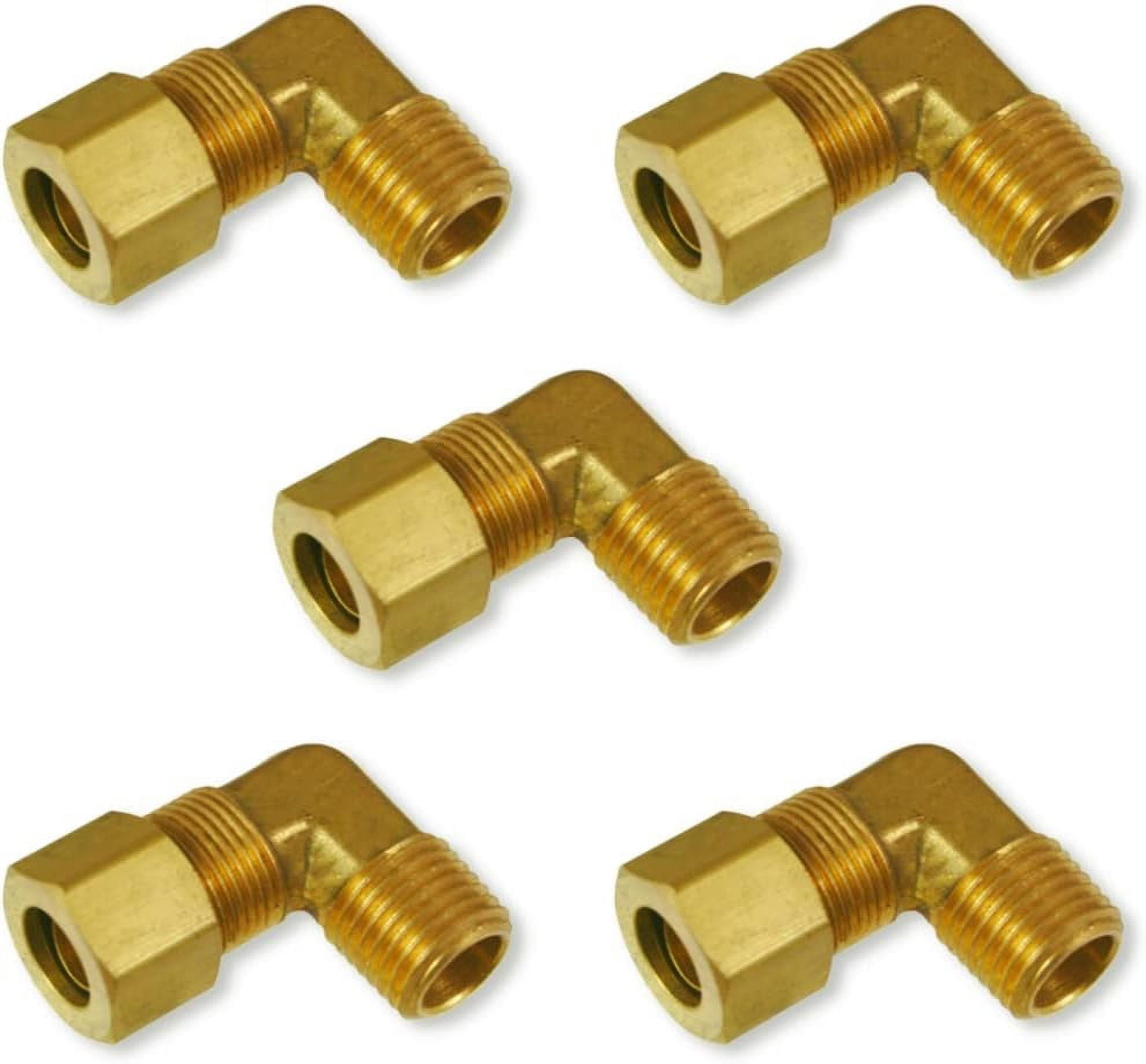 Brass Compression x 1/4" NPTF Male 90 Degree Elbow/Corner Adapter ...