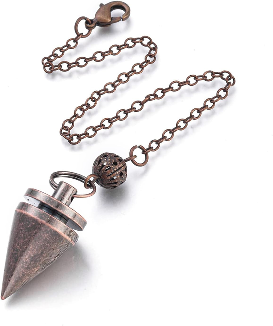 Brass Cone Dowsing Pendulums with Lobster Claw Clasps Red Copper 220x2 ...