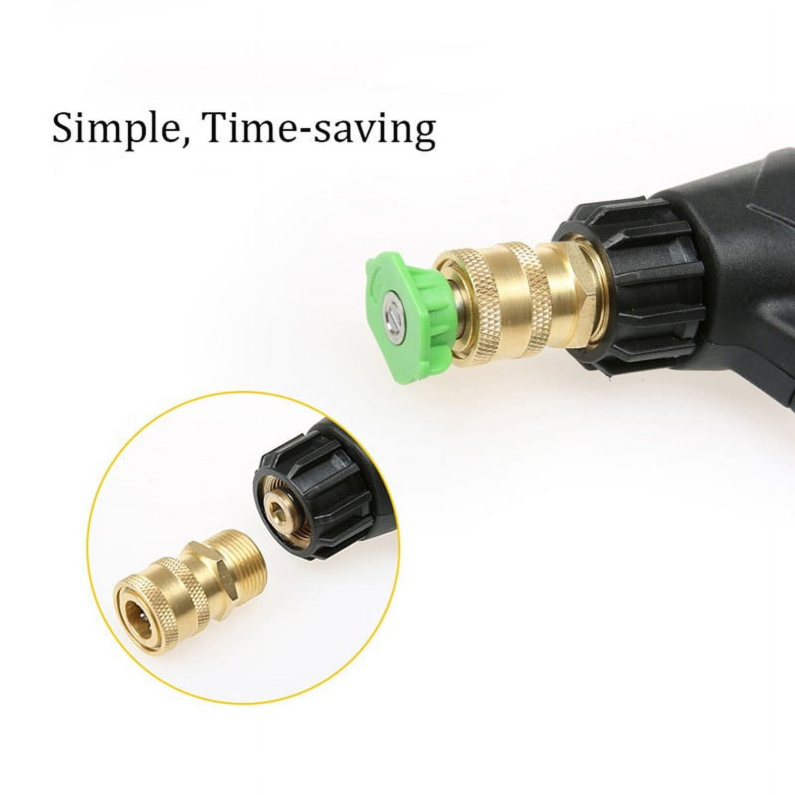 Brass Connection Adapter for High Pressure Washer M22*1.5mm 1/4" Quick ...