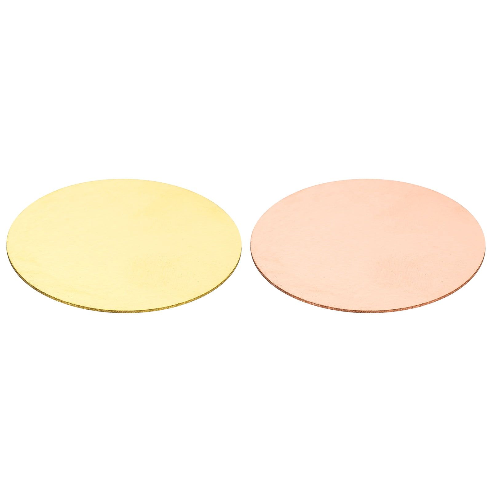 Brass Copper Sheets, 1.57x0.02" Brass Copper Round Plate for Craft, 2 ...