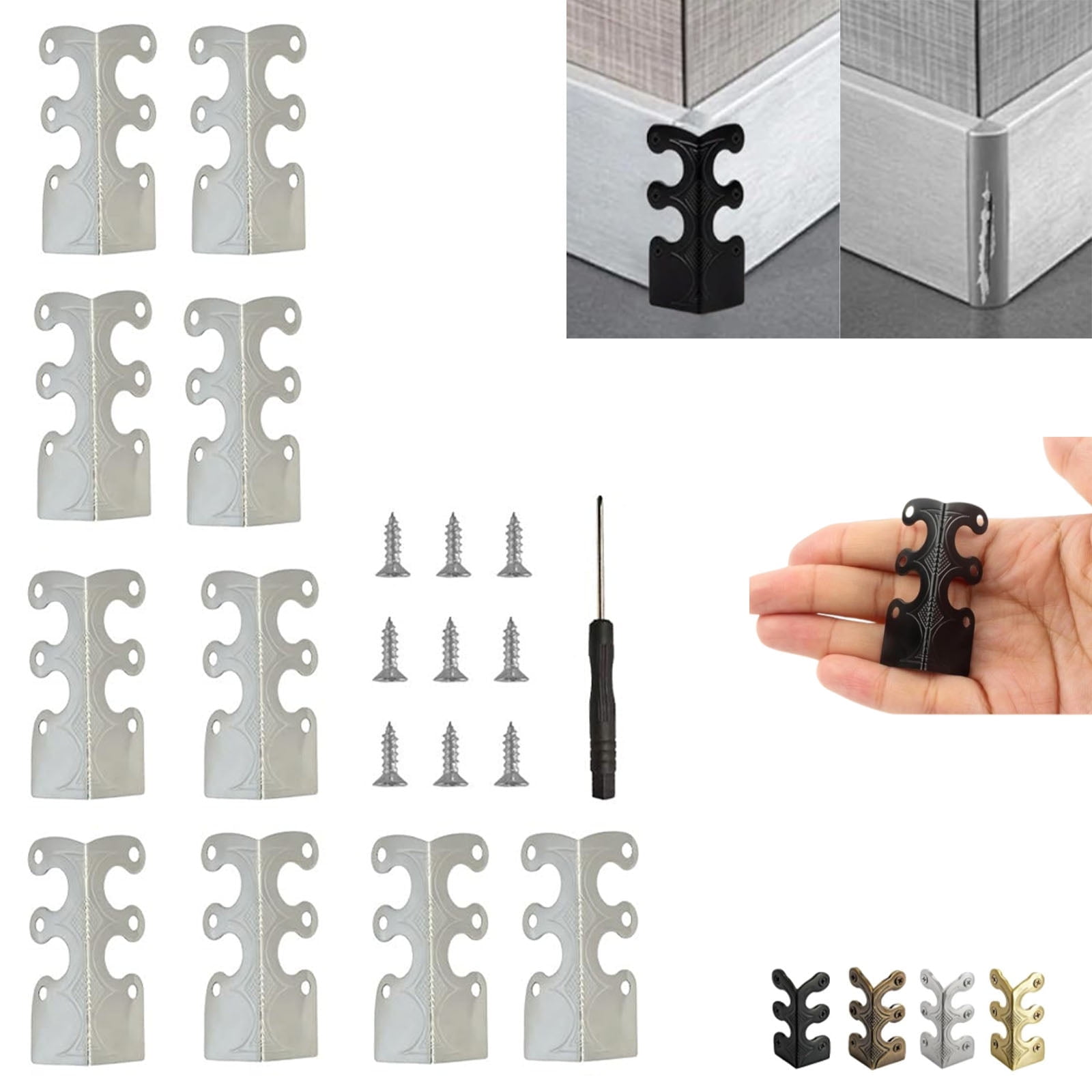 Brass Corner Protector, Solid Brasses Baseboard Corner Protectors ...
