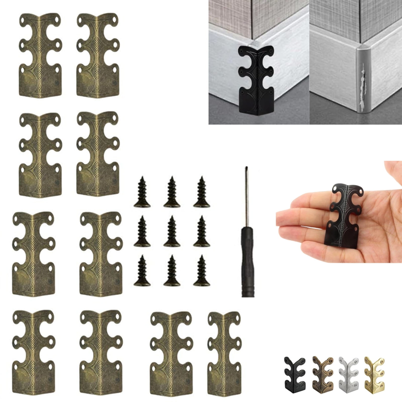 Brass Corner Protector, Solid Brasses Baseboard Corner Protectors ...