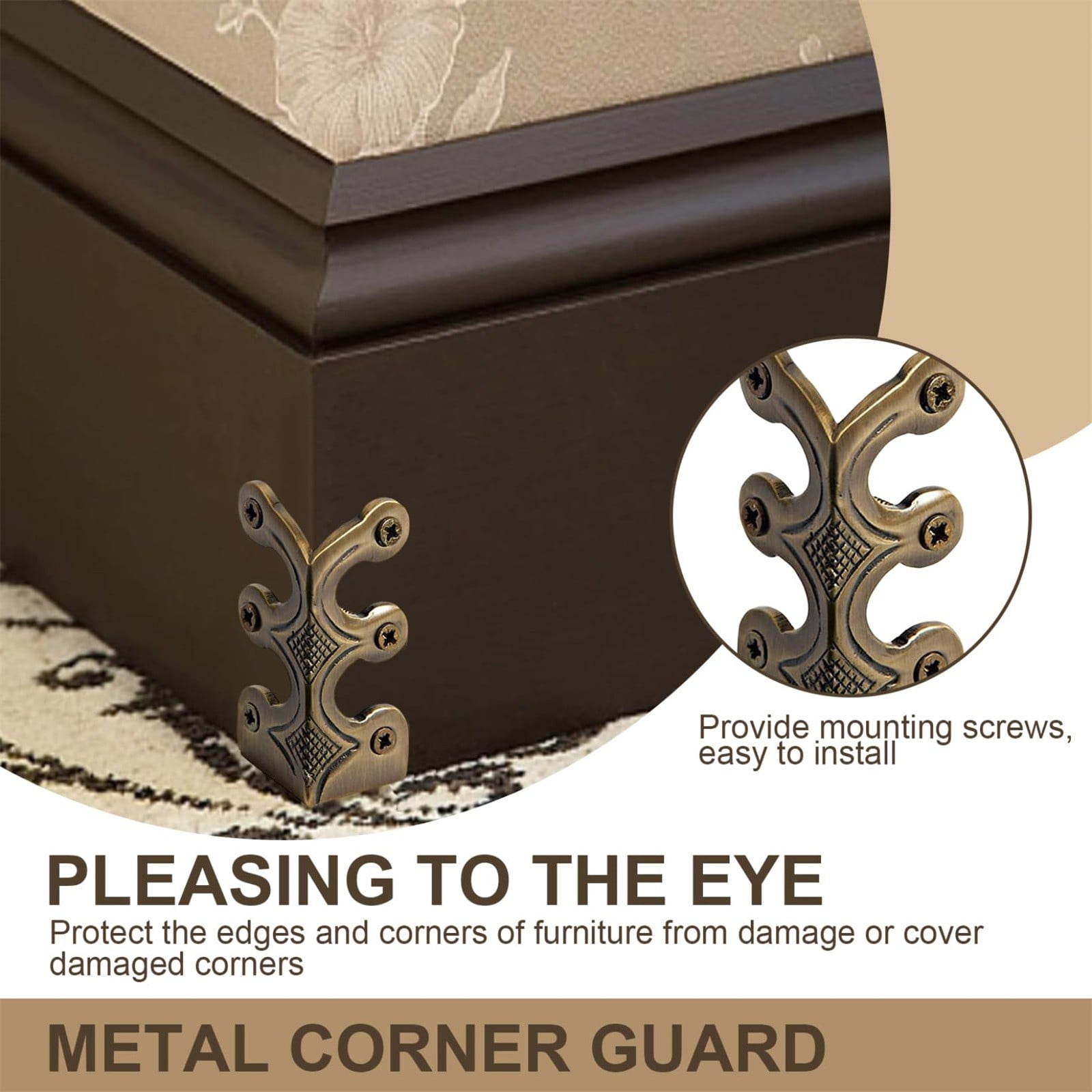 Brass Corner Protectors Vintage Metal Wall Decorative Corner Protector ...