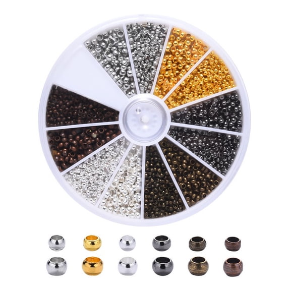 Brass Crimp Beads Rondelle Bronze Gunmetal Golden Platinum Red Copper ...