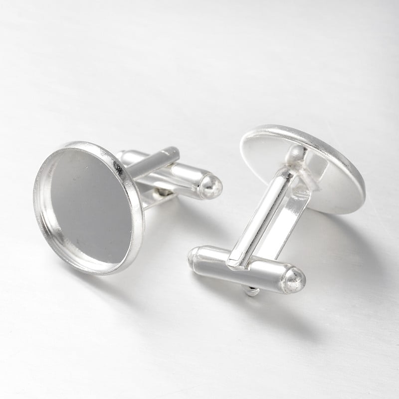 Brass Cuff Button Cufflink Findings for Apparel Accessories Silver ...