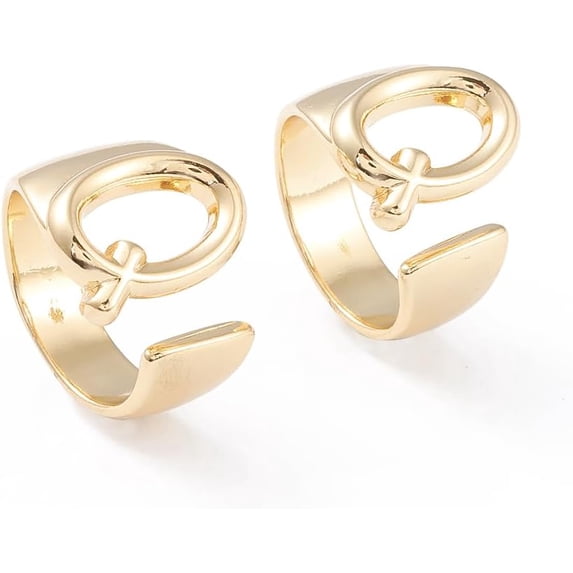 Brass Cuff Rings Open Rings Long-Lasting Plated Real 18K golden Plated ...