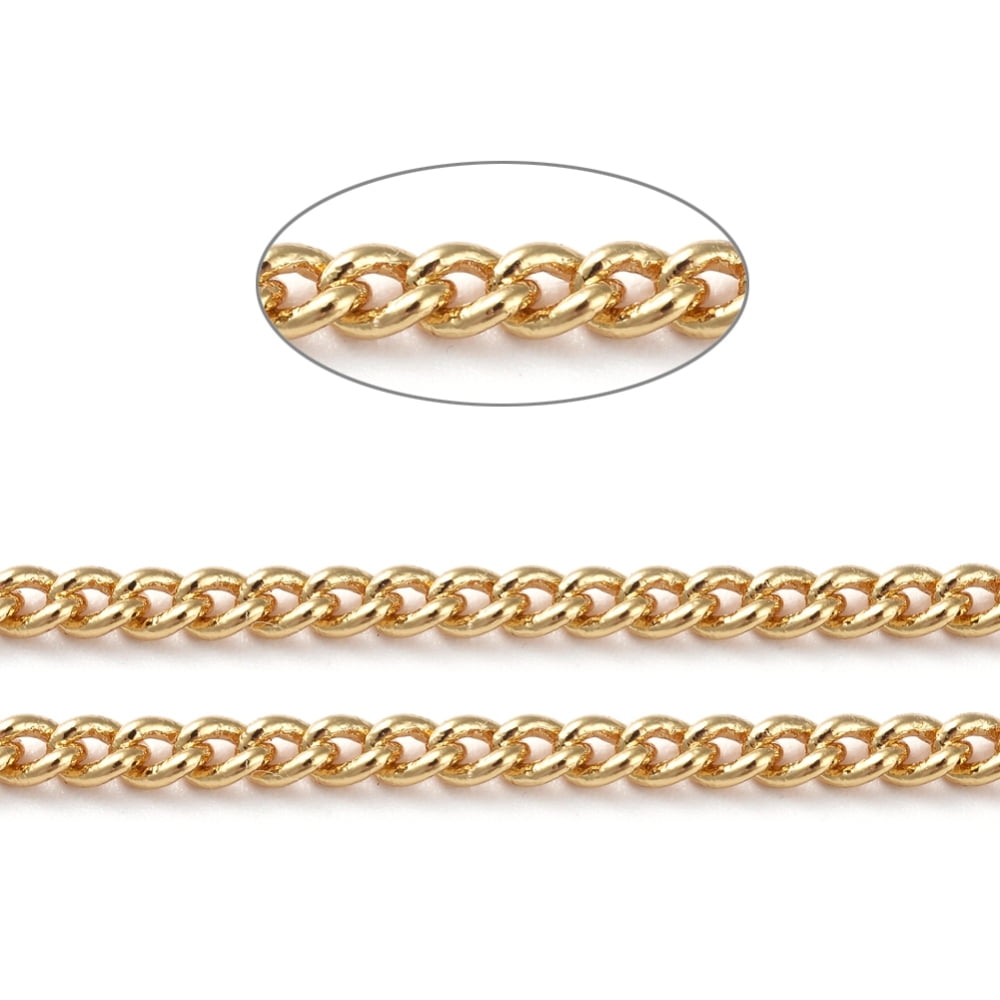 Brass Curb Chains Twisted Chains Soldered Long-Lasting Plated with ...