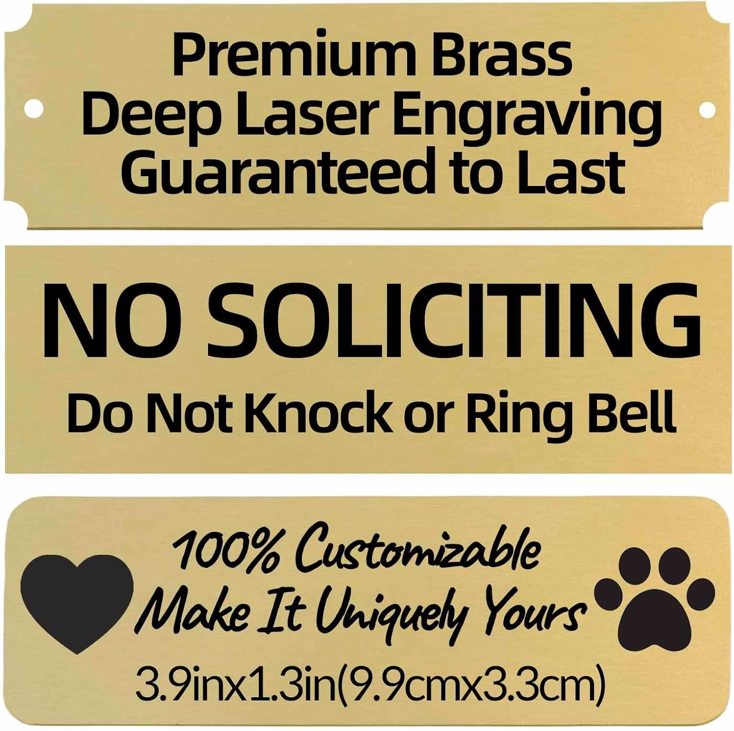 Brass Custom Name Plate,Plaques Personalized Engraved,Do Not Knock or ...