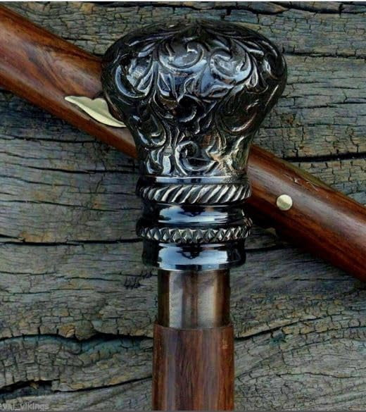 Brass Designer Handle Stick Inlay Wooden Walking Stick Cane Style Wood ...