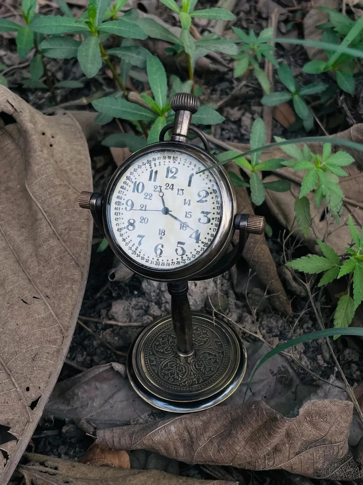 Brass Desk Clock Anniversary Engraved Table clock Engraved tally Mark ...