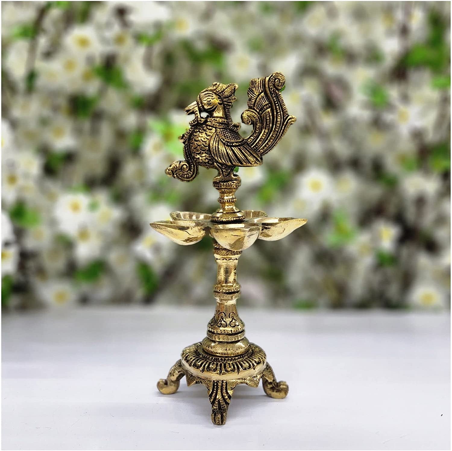 Brass Diya Lamp Large Size Annam Pakshi Home Temple Diya Annam Bird Oil ...