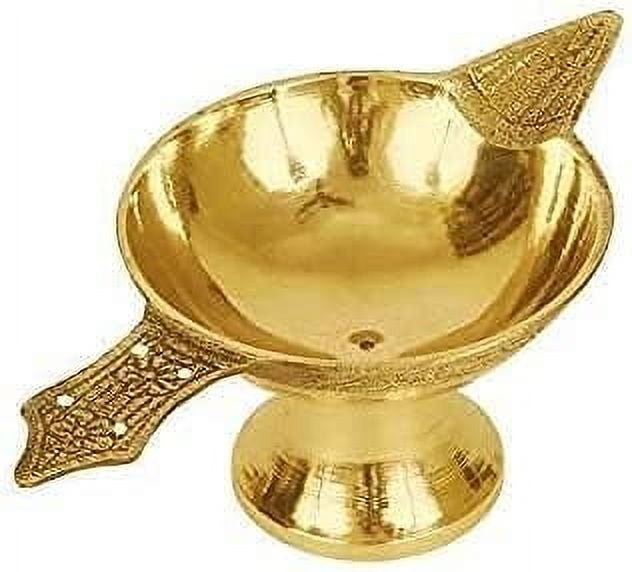 Brass Diya for Puja Small Size Akhand Jyoti Diya for Puja Heavy Base ...