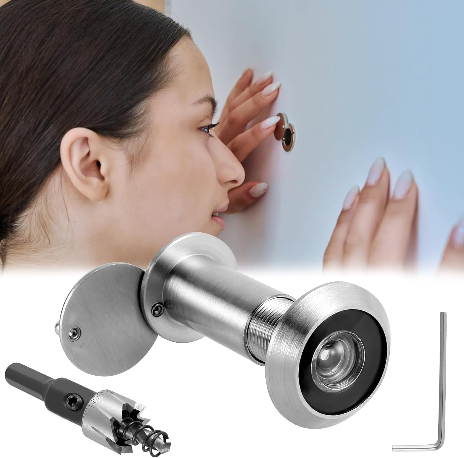 Brass Door Viewer Peephole 200-Degree Safety Door Viewer with Privacy ...